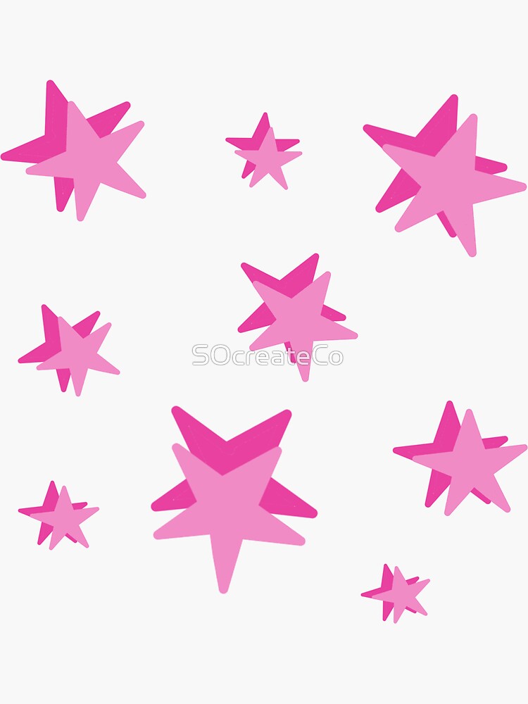 "Pink Star pack" Sticker by SOcreateCo | Redbubble