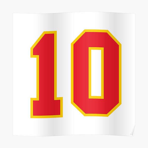 "10 Jersey Number, Ten Red" Poster by elhefe | Redbubble