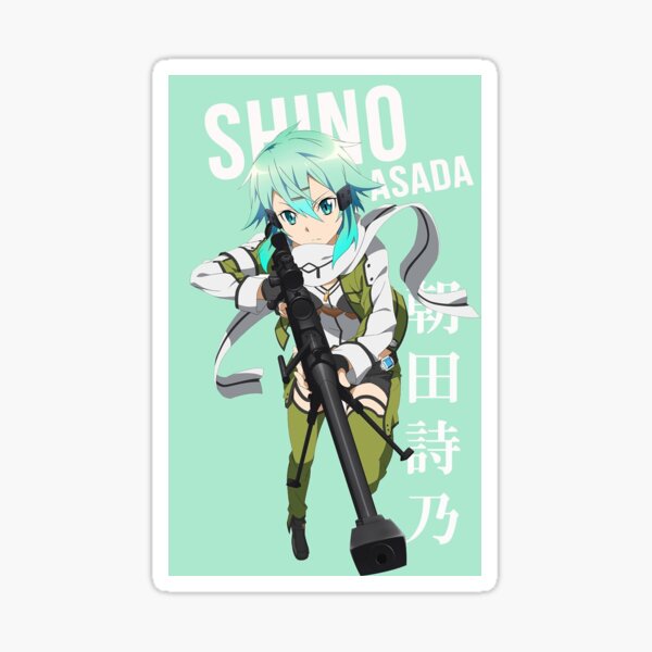 "Sinon Sword art online " Sticker for Sale by Anime-Dude | Redbubble