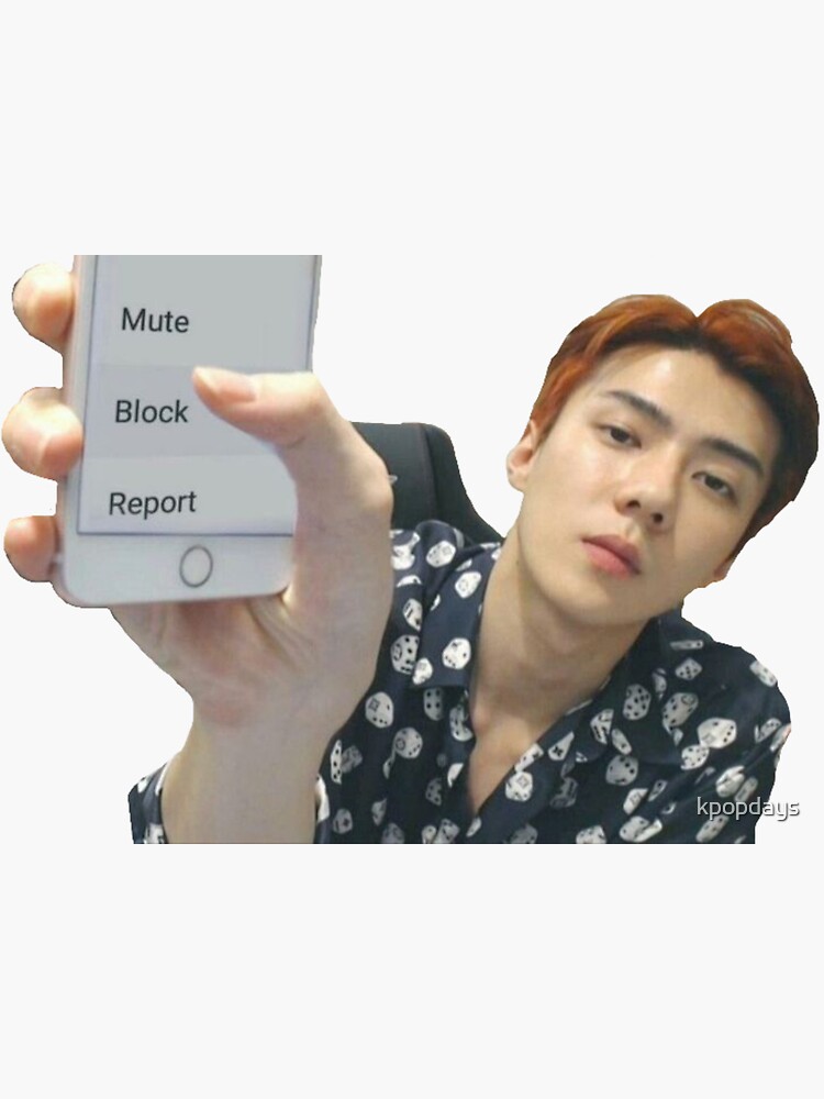 "Exo Sehun Block Meme" Sticker for Sale by kpopdays | Redbubble
