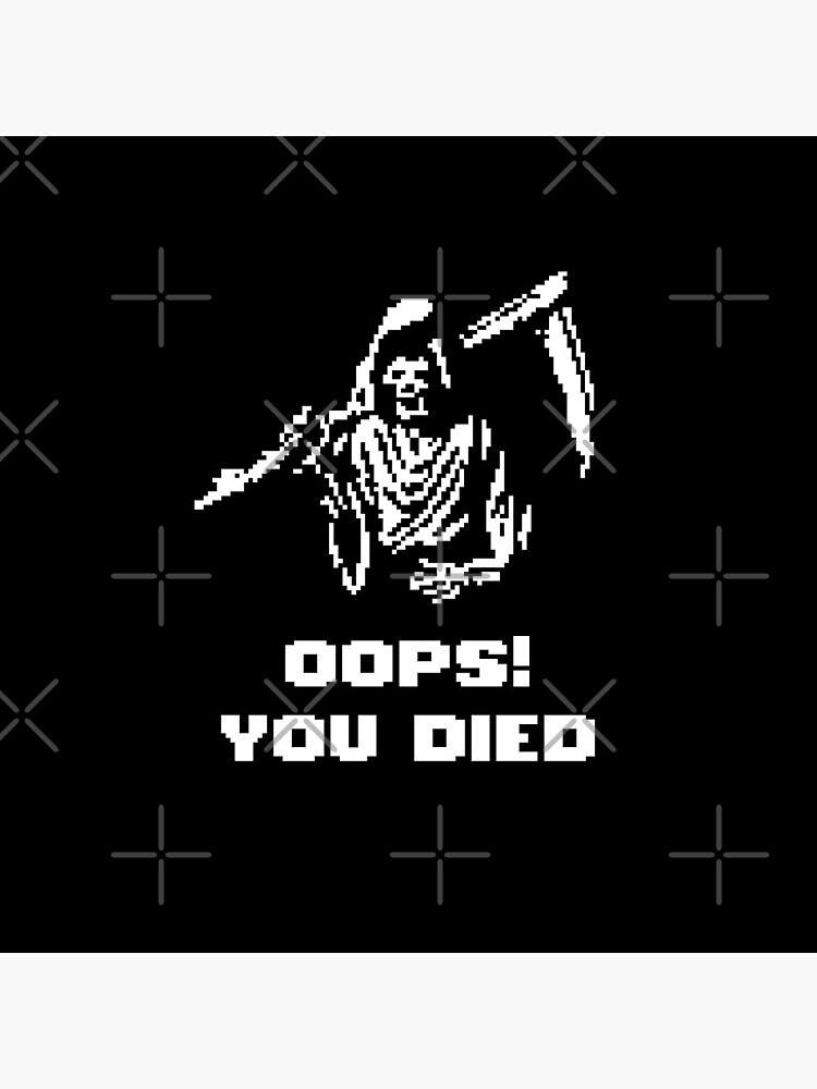 Nostalgic OOPS! You Died Skeleton Grim Reaper Pin Button sold by KynKyn | SKU 42475324 | Printerval