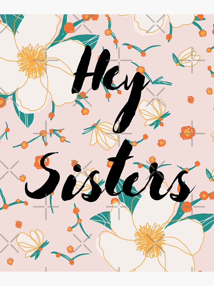 "Hey Sisters!" Sticker for Sale by ModernDesign101 | Redbubble