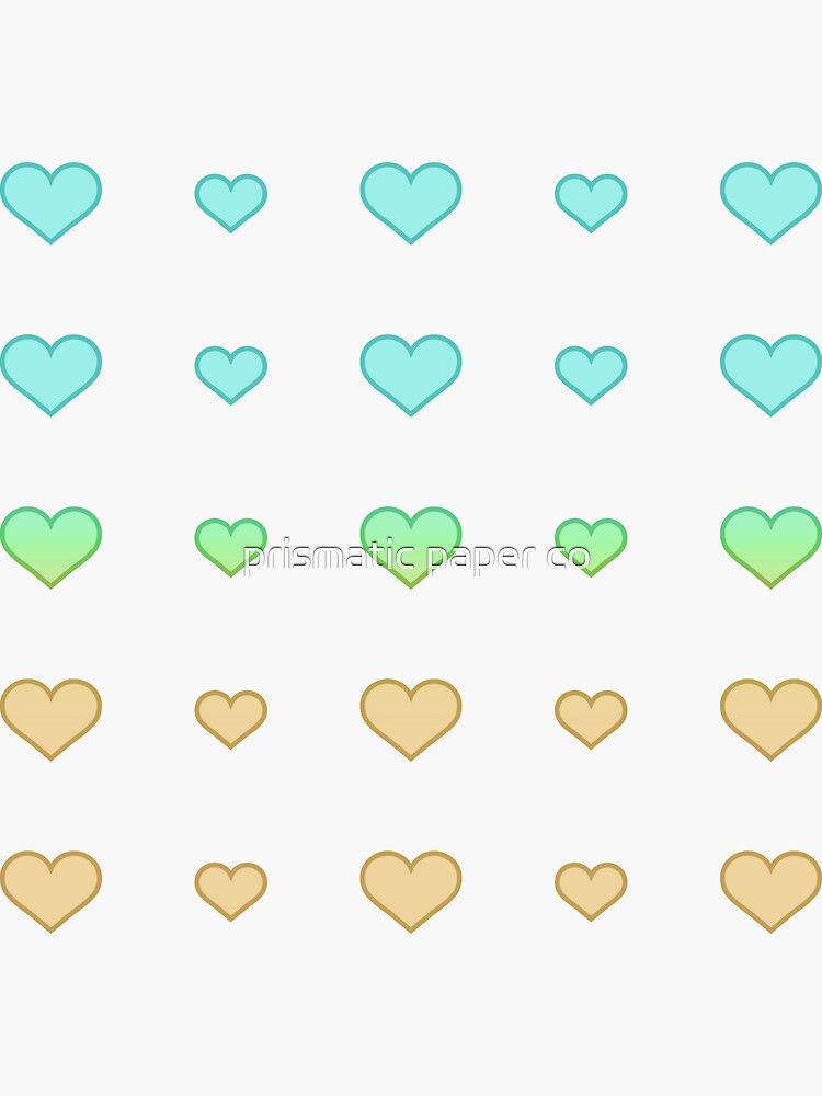 "turquoise green and yellow hearts sticker pack" Sticker by brickelle ...