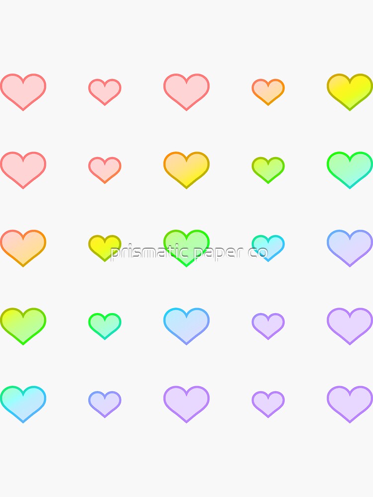 "rainbow hearts sticker pack" Sticker by brickelle | Redbubble