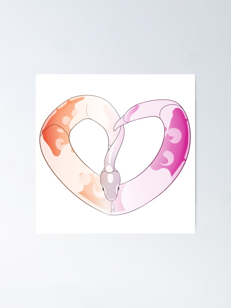 "Ball Python Heart (Lesbian Pied)" Poster by Sumire76 | Redbubble