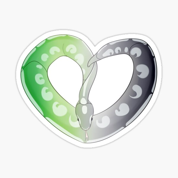"Ball Python Heart (Aro Mystic)" Sticker for Sale by Sumire76 | Redbubble