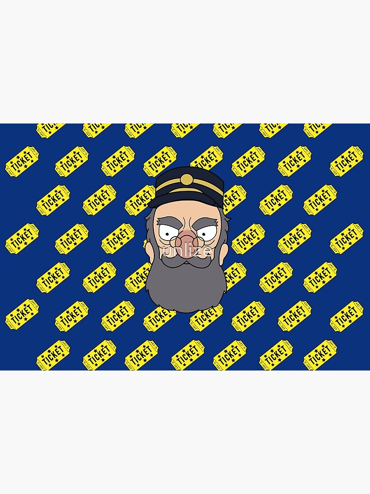 "Ticket Please Guy" Bath Mat by unlize | Redbubble