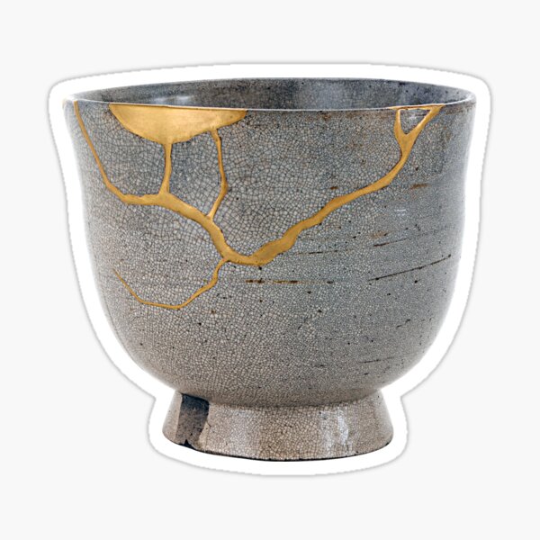"Gold Mended Japanese Tea Cup" Sticker for Sale by Elena Ray | Redbubble