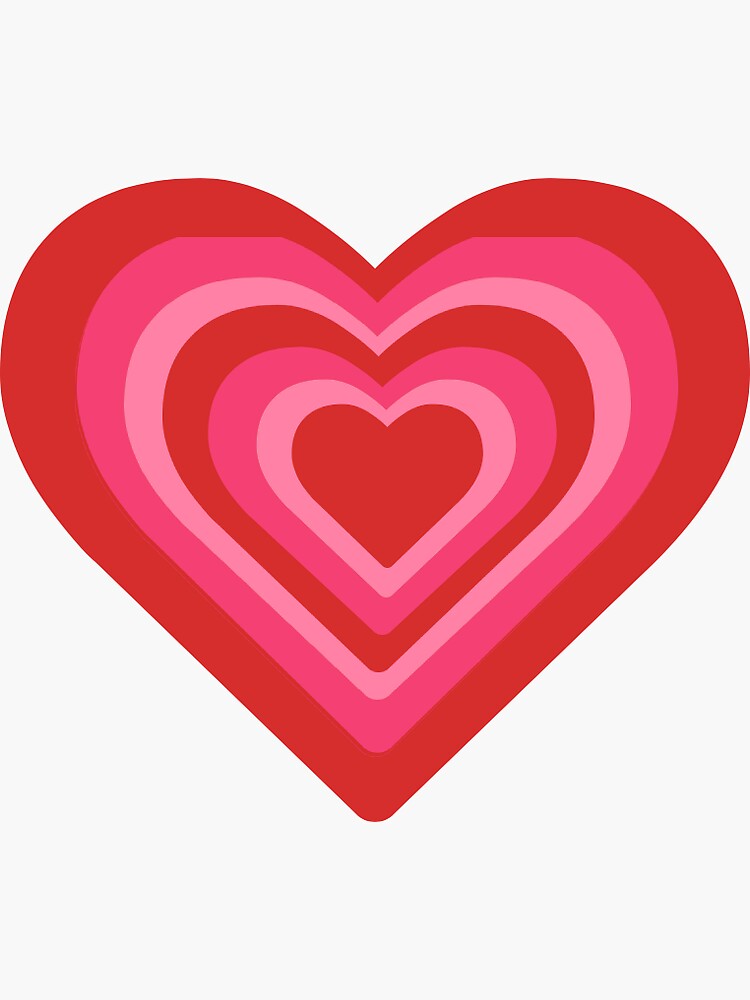 "shades of pink heart sticker" Sticker by Alyssaclaire3 | Redbubble