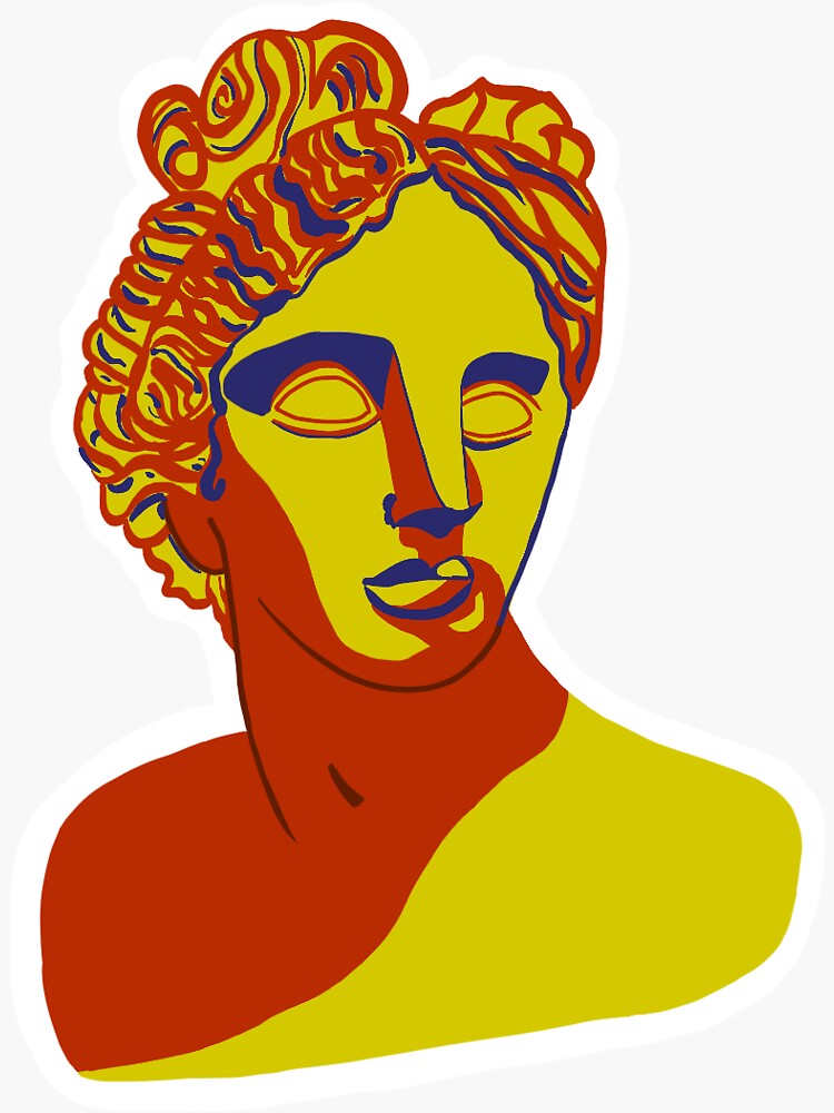 "Multi-Colored Bust Sticker " Sticker by charredrivver24 | Redbubble