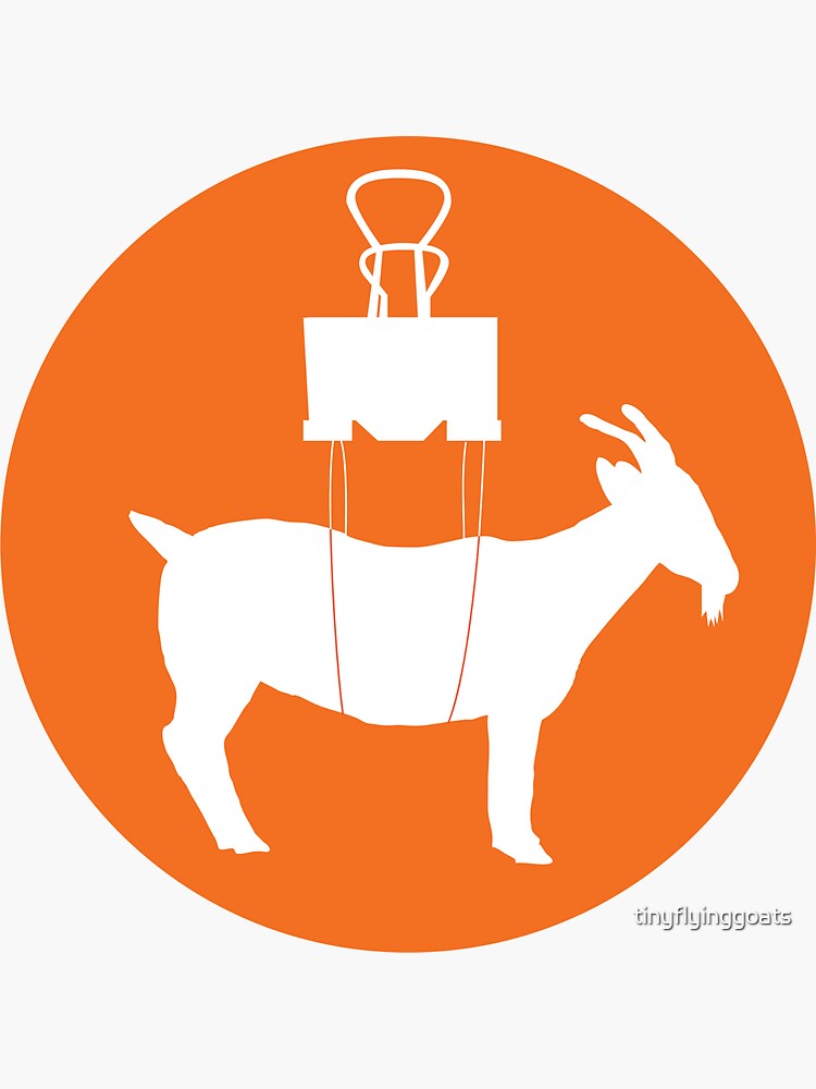 "The Tiny Flying Goat" Sticker for Sale by tinyflyinggoats | Redbubble