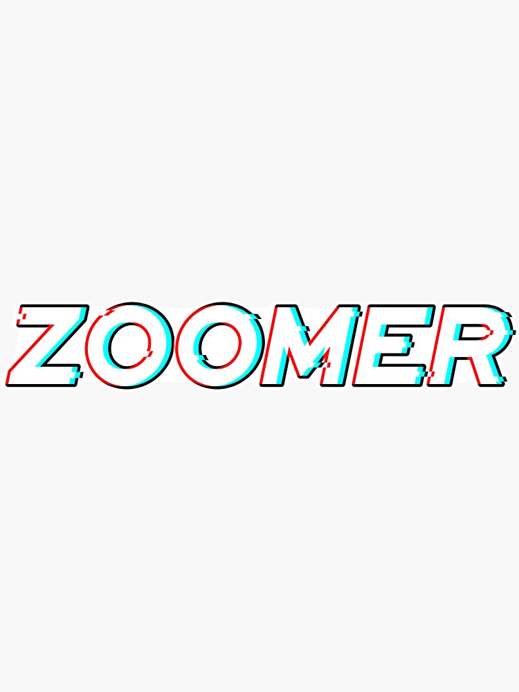"ZOOMER Glitch Sticker" Sticker for Sale by VexilDesign | Redbubble