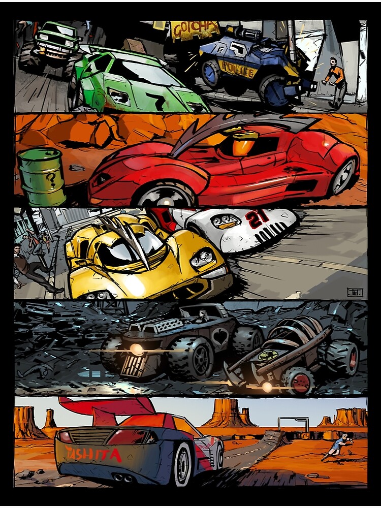 "Carmageddon Comic Panels" Poster by cwaboard | Redbubble
