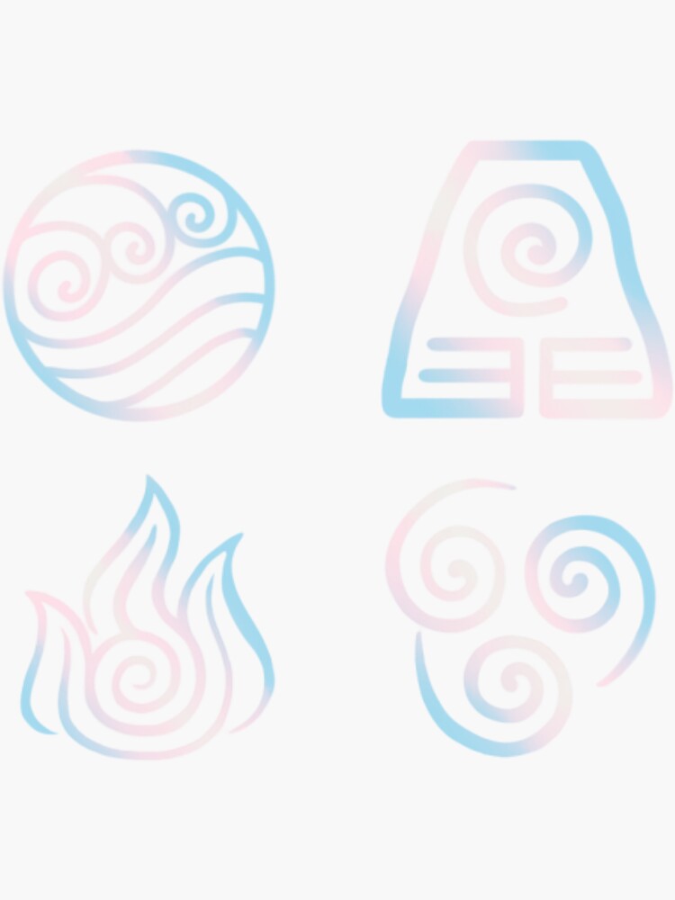 "ATLA Element Symbols - Trans" Sticker for Sale by oliviagbrewer ...
