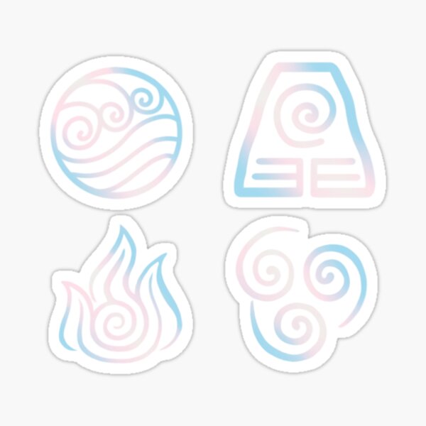 "ATLA Element Symbols - Trans" Sticker for Sale by oliviagbrewer ...
