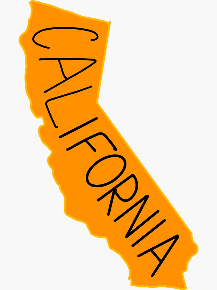 "California State Outline" Sticker by allyrauscher | Redbubble