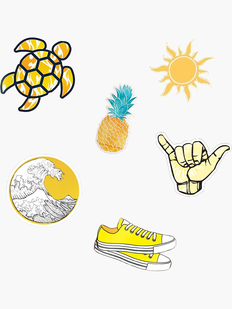 "yellow sticker pack" Sticker for Sale by kyliecastaneda1 | Redbubble