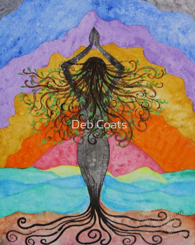 "Gaia Celebrating Mother Tree" by Deb Coats | Redbubble