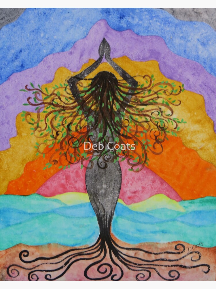 "Gaia Celebrating Mother Tree" Sticker for Sale by debcoats | Redbubble