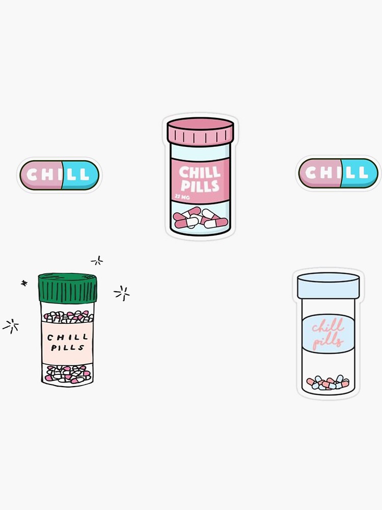 "Chill Pill Sticker Pack" Sticker for Sale by stixersXceline | Redbubble