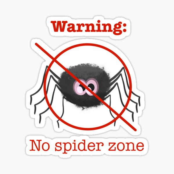 "No spider zone" Sticker by DrawingToDazzle | Redbubble