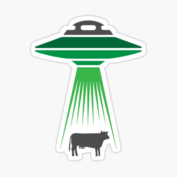 "Cow Alien Abduction" Sticker for Sale by masterchaotic | Redbubble