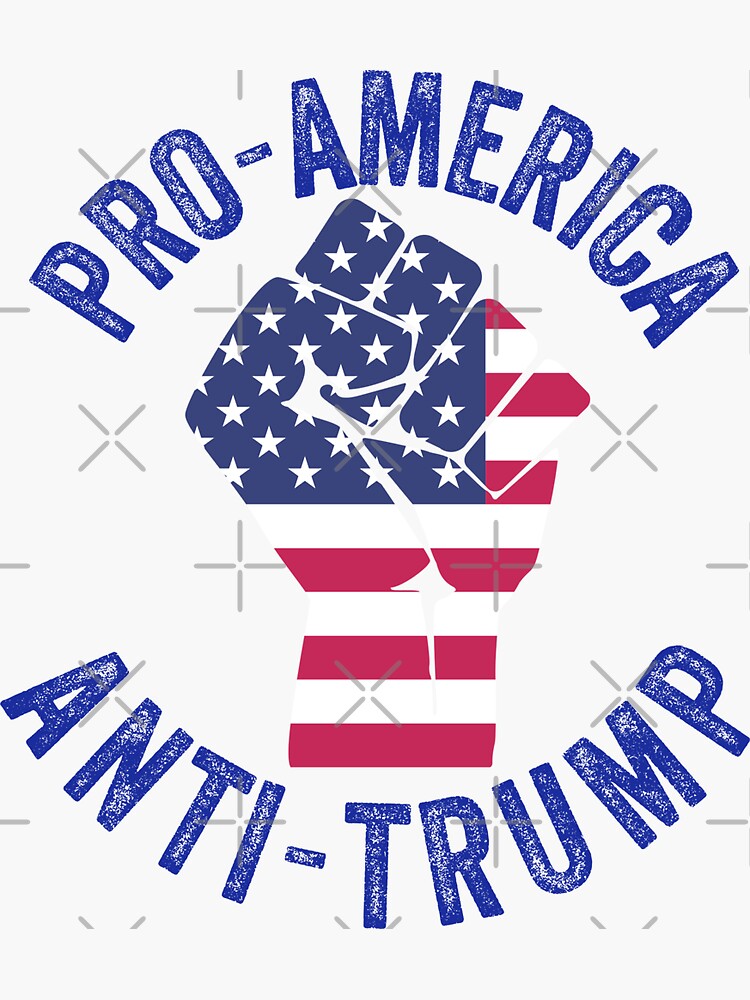 " Pro-America Anti-Trump -USA Flag BLM Logo" Sticker for Sale by Sutra ...