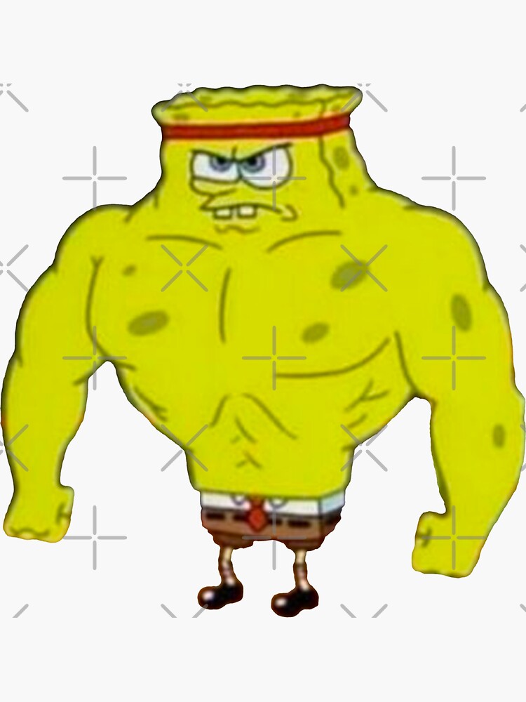 "Jacked Spongebob " Sticker for Sale by Rccola55 | Redbubble