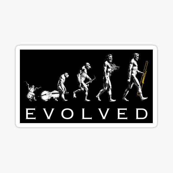 "Trombone Evolution" Sticker for Sale by poomshanka | Redbubble