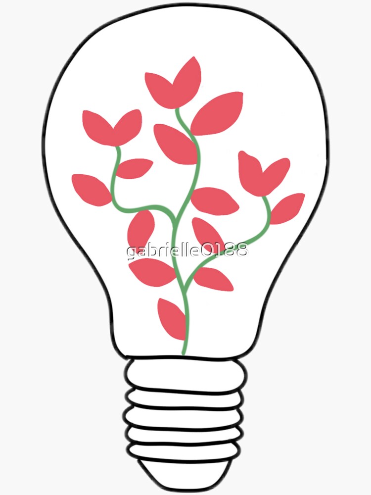 "Red Flower Light Bulb Sticker " Sticker for Sale by gabrielle0188 ...
