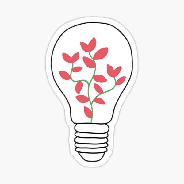 "Red Flower Light Bulb Sticker " Sticker for Sale by gabrielle0188 ...