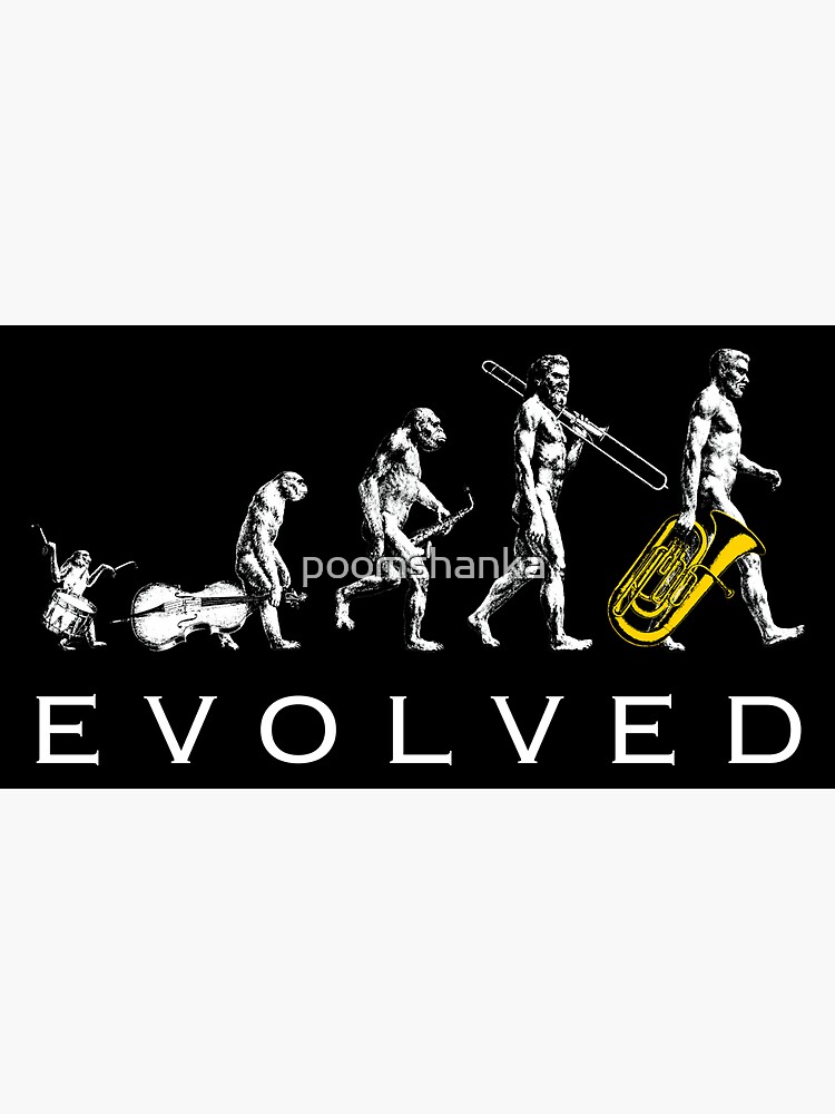 "Tuba Evolution" Sticker for Sale by poomshanka | Redbubble