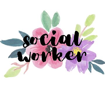 "Floral Social Worker" Sticker for Sale by annxva | Redbubble