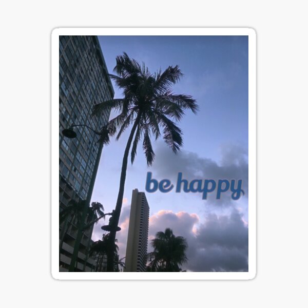 "Be Happy Sticker" Sticker by utaaaa | Redbubble