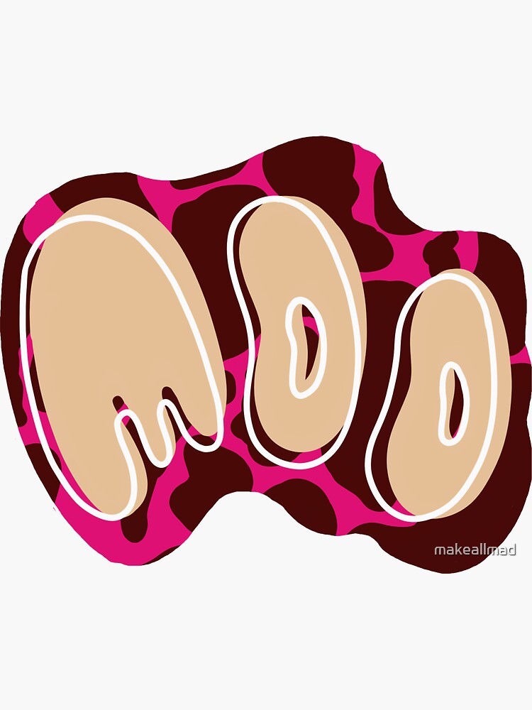 "Moo Sticker" Sticker by makeallmad | Redbubble