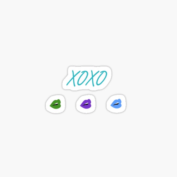 "XOXO Sticker Pack- cool colors" Sticker for Sale by adelanicha | Redbubble