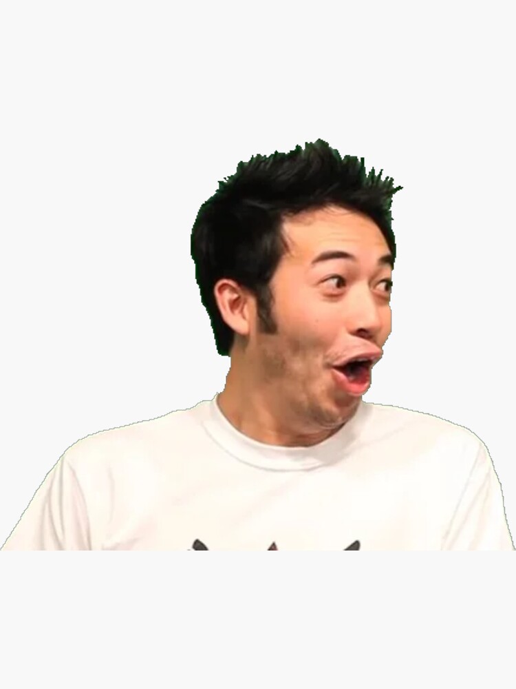 "FUNNY POGGERS FACE MEME POG" Sticker by VexKorvac | Redbubble