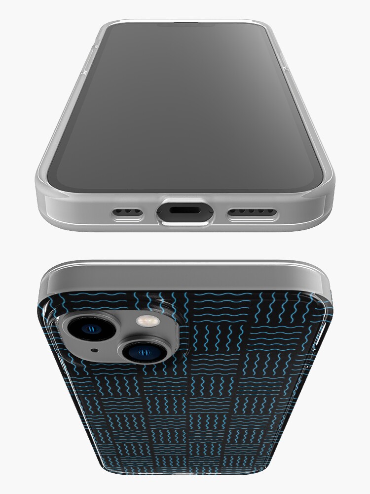 "Geometric Squiggly line Pattern no.1 Black and Blue" iPhone Case for ...
