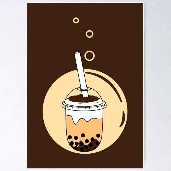 "Brown Sugar Bubble Tea" Poster for Sale by Lulupainting | Redbubble