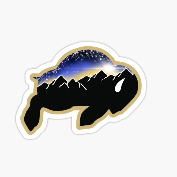 "Sunset Ralphie Outline " Sticker for Sale by Chuntao1 | Redbubble