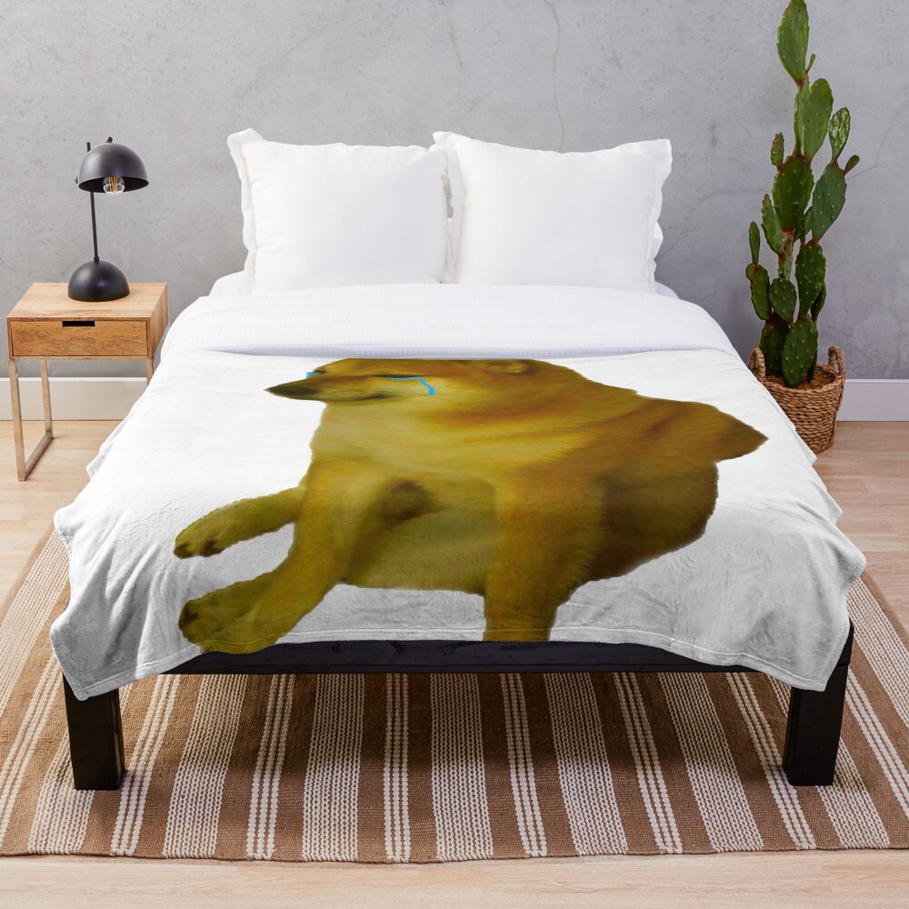 "Sad cheems meme" Throw Blanket for Sale by fazar8 | Redbubble