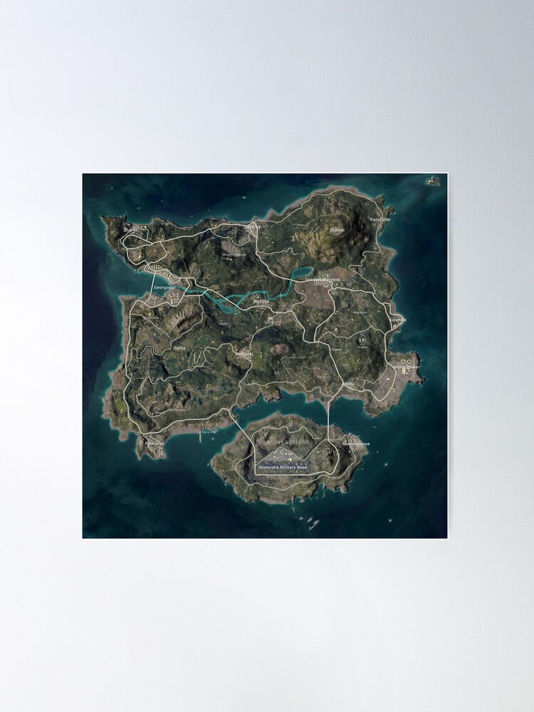 Poster mit "PUBG New Erangel 10000x10000 (10k) Poster" von TemporaryArt ...