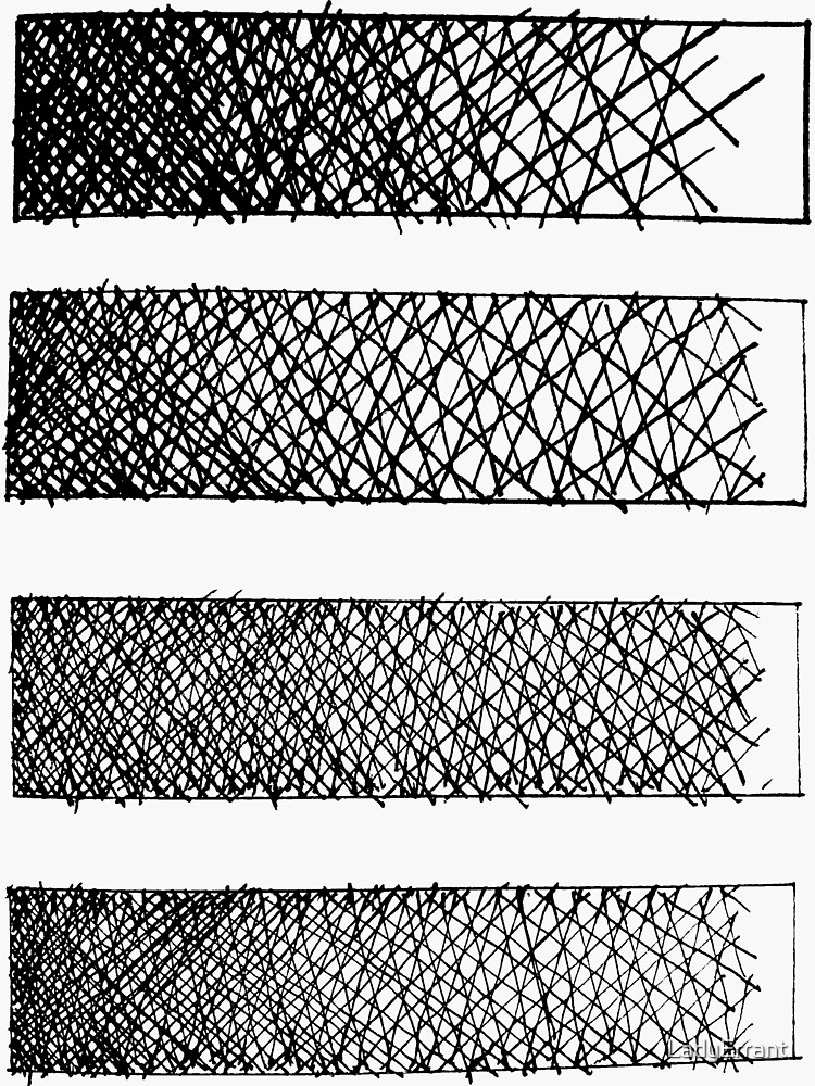 "Drawing gradients with hatching" Sticker for Sale by LadyErrant ...