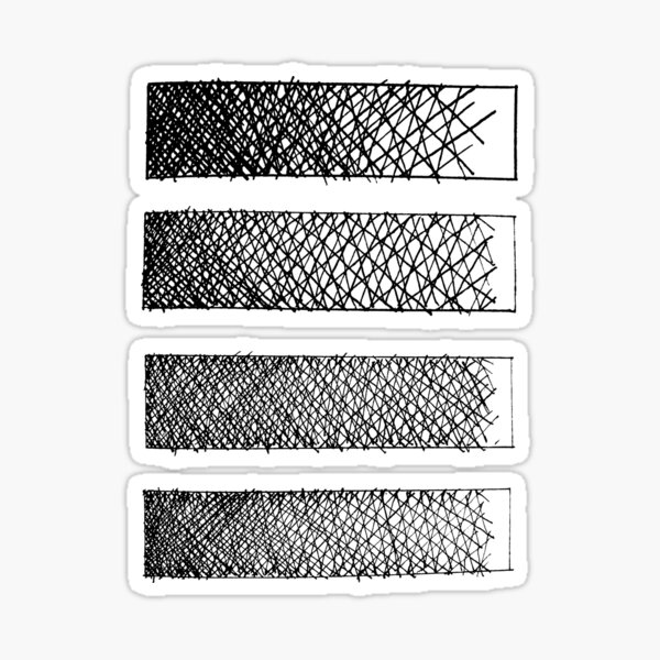 "Drawing gradients with hatching" Sticker for Sale by LadyErrant ...