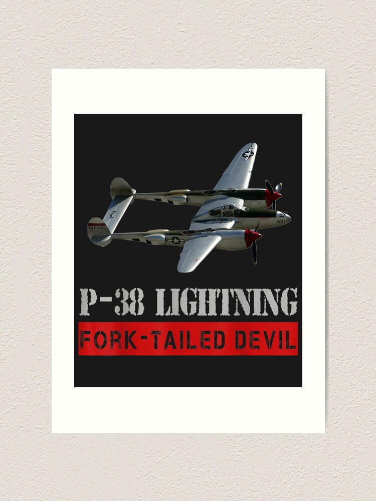 "P-38 Lightning War bird, The fork tailed Devil" Art Print by BrunoCotilla | Redbubble