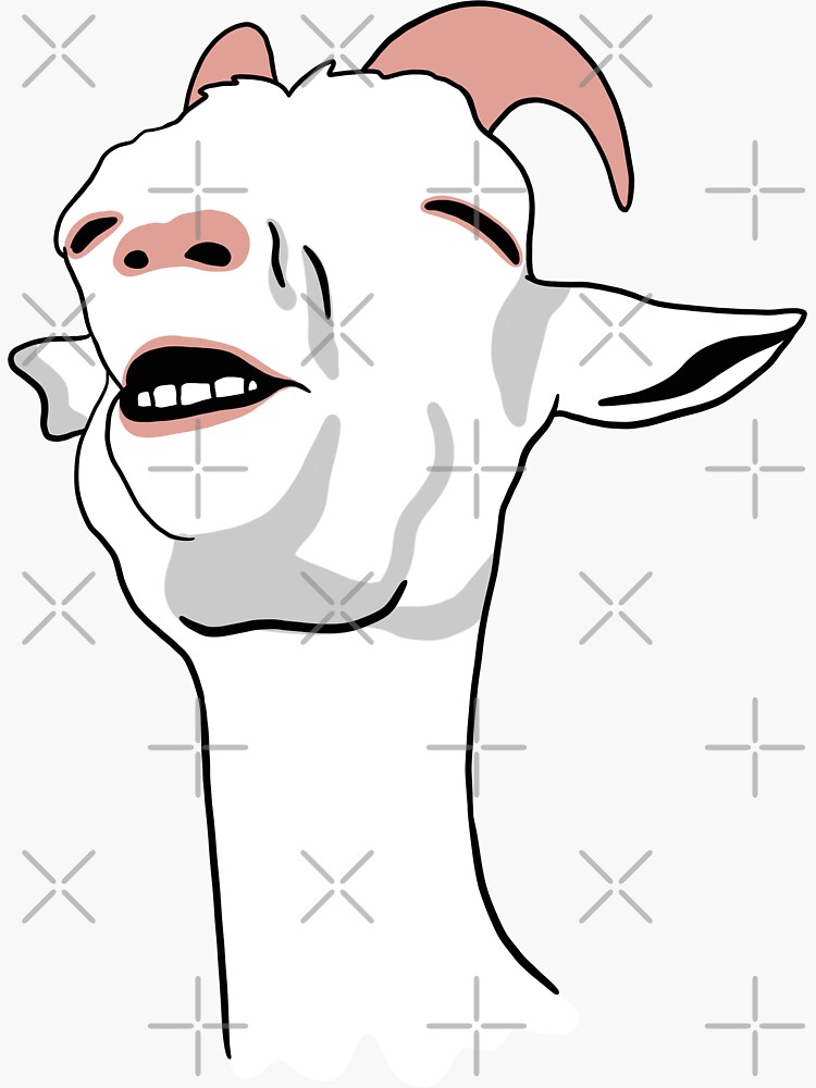"Relieved Goat Meme" Sticker by isstgeschichte | Redbubble