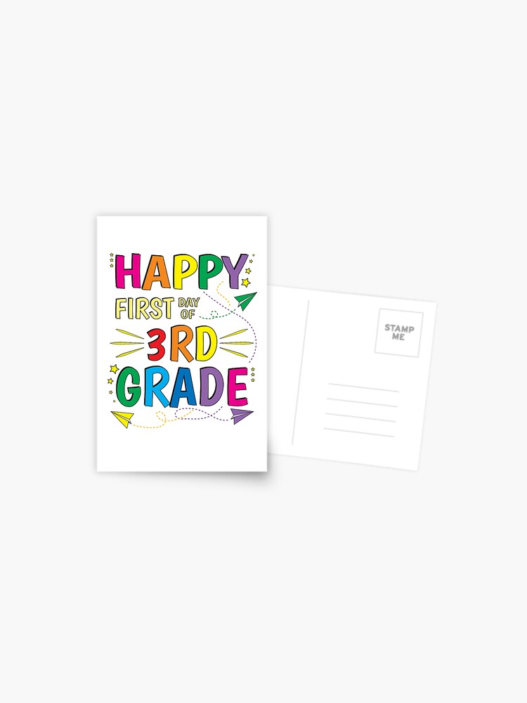 "3rd Grade Third Happy First Day of School" Postcard for Sale by ...