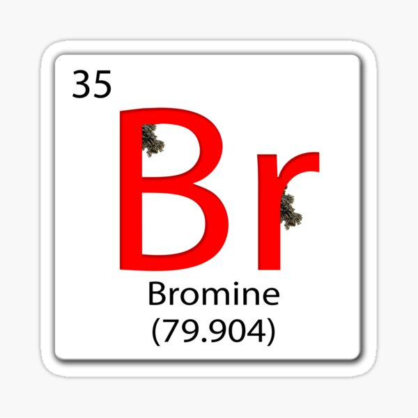 " chemical element tile Br Bromine with seaweed. Bromine was discovered ...