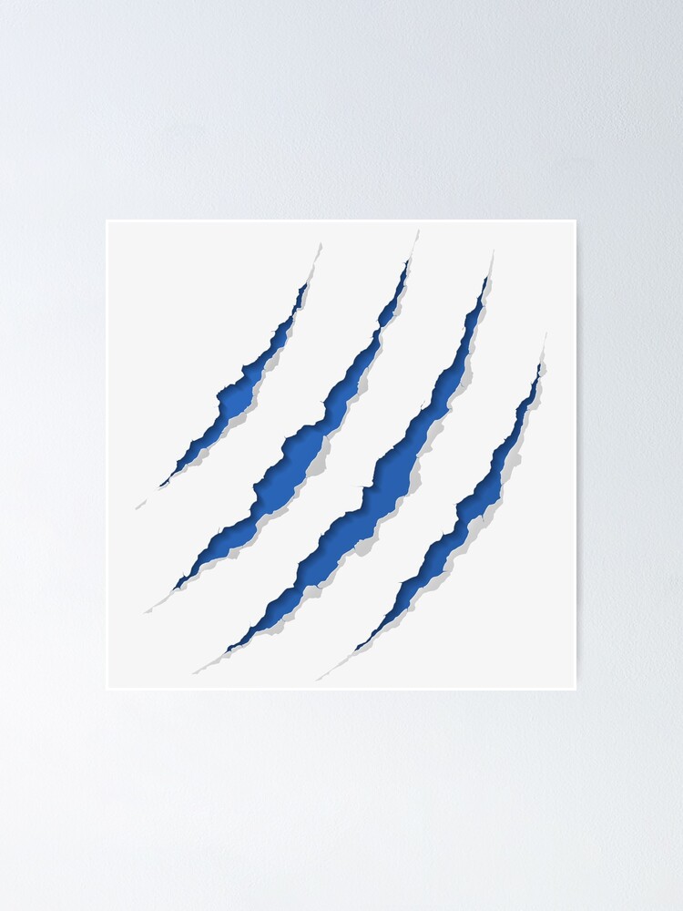 "Blue Claw Scratch" Poster for Sale by MechaJames | Redbubble