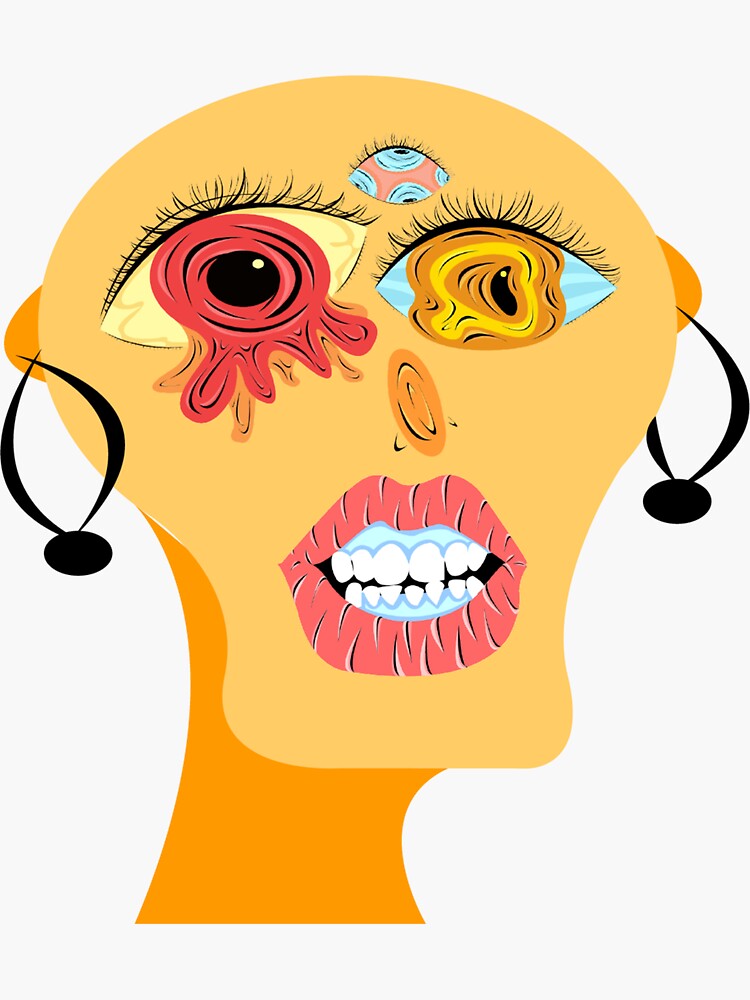 "Funk Face" Sticker by nayanikag | Redbubble